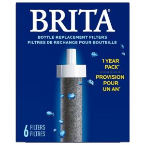 brita water bottle replacement filters, bpa-free, replaces 1,800 plastic water bottles a year, lasts two months or 40 gallons, includes 6 filters, kitchen essential