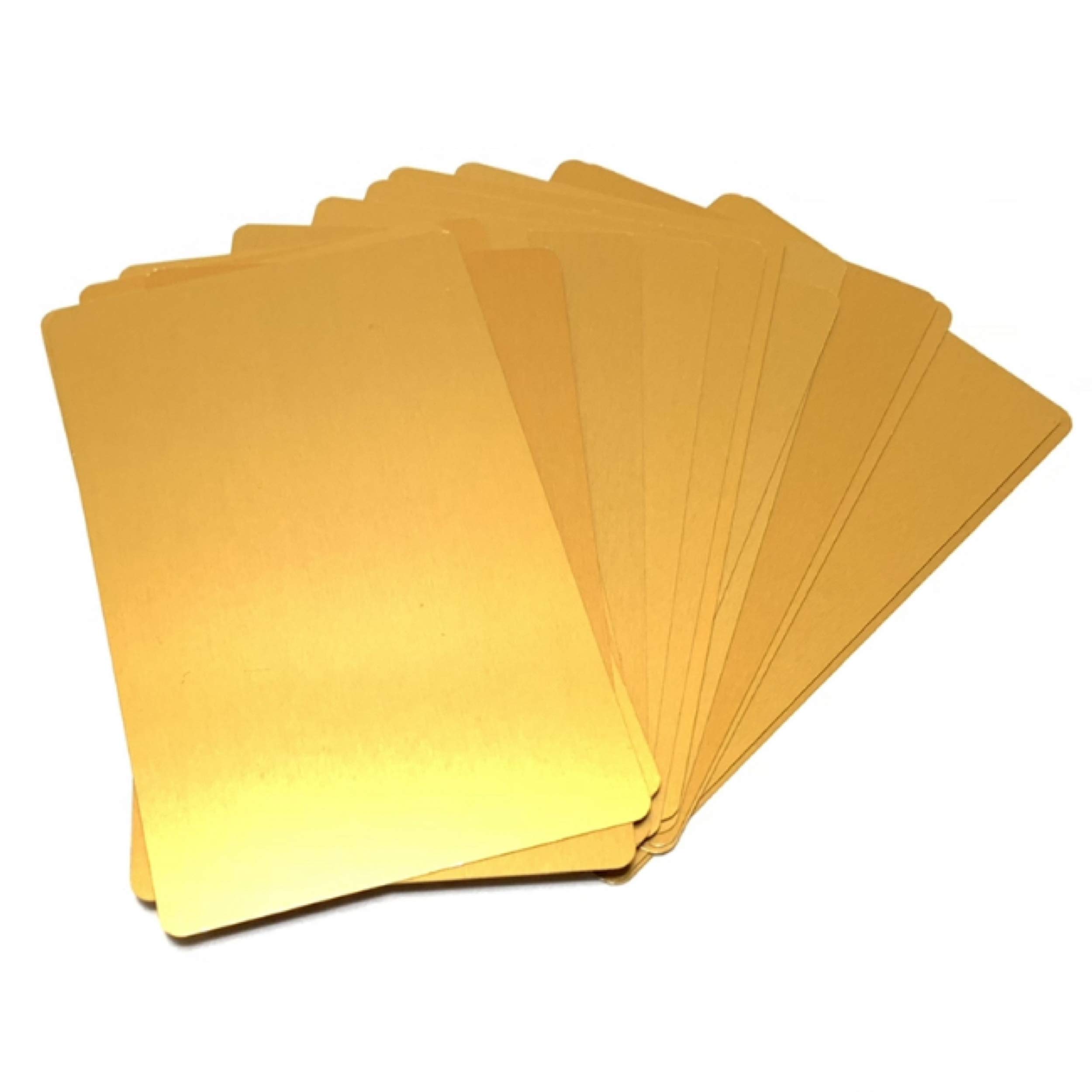 50 Pack Thick Aluminum Business Card Blanks, Metal Plaque Blank 0.5mm Laser Engraving Material, Sublimation, CNC, Base Plate Multipurpose (Gold)