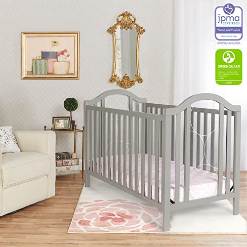 Dream On Me Pacific Acrylic Convertible Crib In Cool Grey, Greenguard Gold Certified, Made Of Durable And Sustainable Pinewood, Three Mattress Height Settings