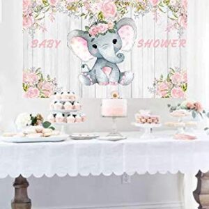 Baby Shower Supplies Decorations For Girl, Elephant Backdrop And Balloons Kit For Girls Photo Background, (No Banner Cake Topper, Favors And Flatware)