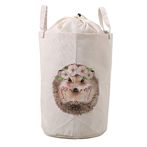 LifeCustomize Large Laundry Hamper Basket Hedgehog Flowers Clothing Storage Bins Boxes Toy Organizer Foldable Waterproof Nursery Hamper with Handles