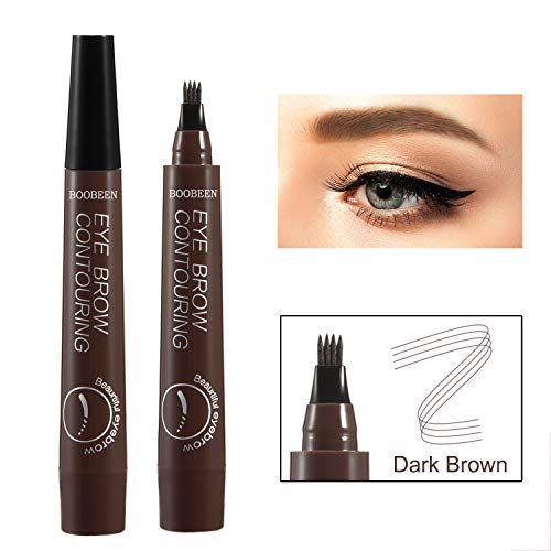 Boobeen Waterproof Eyebrow Pen - Microblading Eyebrow Pencil with a Micro-Fork Tip Applicator - Creates Natural Looking Brows Makeup Effortlessly