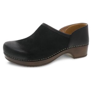 dansko brenna black burnished suede eu 39 (us women's 8.5-9) regular