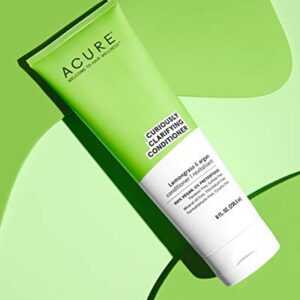 Acure Curiously Clarifying Conditioner & Argan Gently Cleanses, Removes Buildup, Boost Shine & Replenishes Moisture Lemongrass 8 Fl Oz