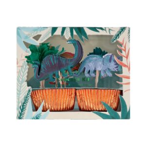 meri meri dinosaur kingdom cupcake kit (pack of 24)