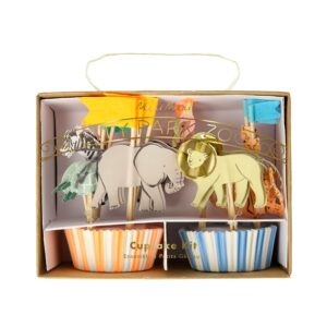 meri meri safari animals cupcake kit