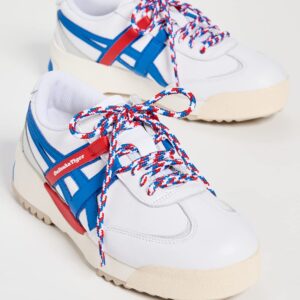 Onitsuka Tiger Women's Delegation Ex Sneakers, White/Electric Blue, 5.5 Medium US