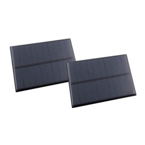 treedix 2pcs 5v 250ma polysilicon solar panel glue solar cell battery charger diy solar product mini small solar panel module kit polycrystalline silicon encapsulated in waterproof resin (250ma)