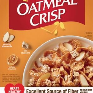 Oatmeal Crisp Heart Healthy Cereal, High Fiber Cereal Made with Whole Grain, 19.7 oz