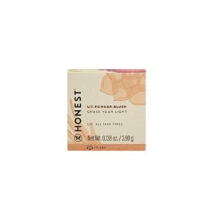 Honest Beauty Talc-Free Lit Powder Blush | Pearl Infused, Velvety Finish | EWG Verified, Organic, Vegan + Cruelty Free | Frisky, .14 oz