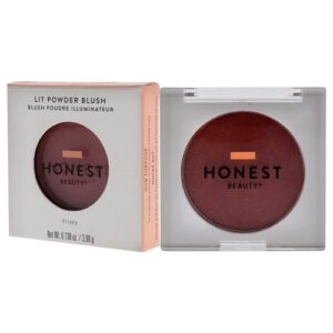 Honest Beauty Talc-Free Lit Powder Blush | Pearl Infused, Velvety Finish | EWG Verified, Organic, Vegan + Cruelty Free | Frisky, .14 oz