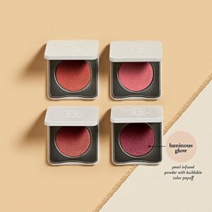 Honest Beauty Talc-Free Lit Powder Blush | Pearl Infused, Velvety Finish | EWG Verified, Organic, Vegan + Cruelty Free | Frisky, .14 oz