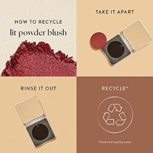 Honest Beauty Talc-Free Lit Powder Blush | Pearl Infused, Velvety Finish | EWG Verified, Organic, Vegan + Cruelty Free | Frisky, .14 oz