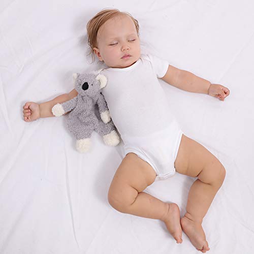 Apricot Lamb Stuffed Animals Security Blanket Gray Koala Infant Nursery Character Blanket Luxury Snuggler Plush(Gray Koala, 10 Inches)