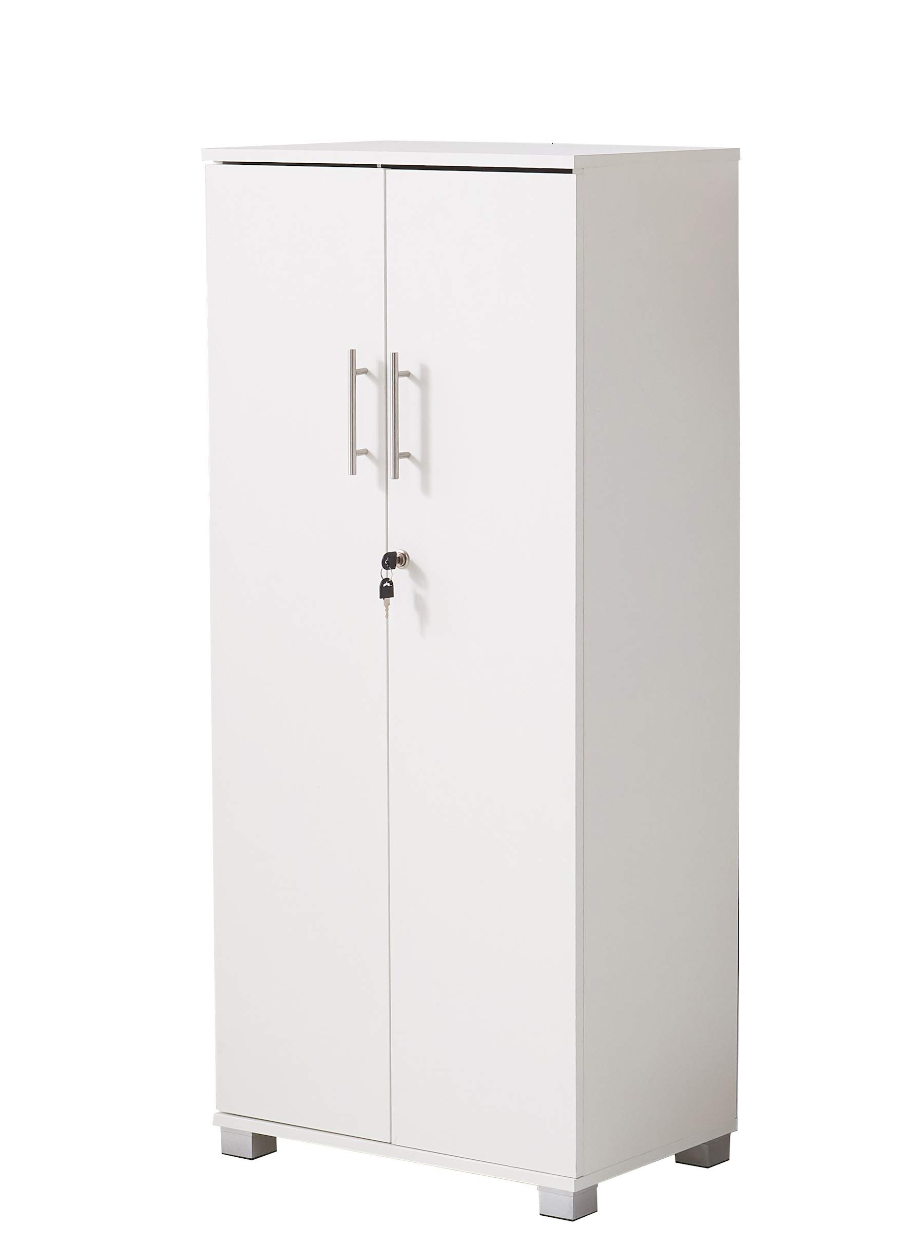 MMT Furniture Designs Ltd Office Storage Cabinet, 55cm x 35cm x 125cm, White