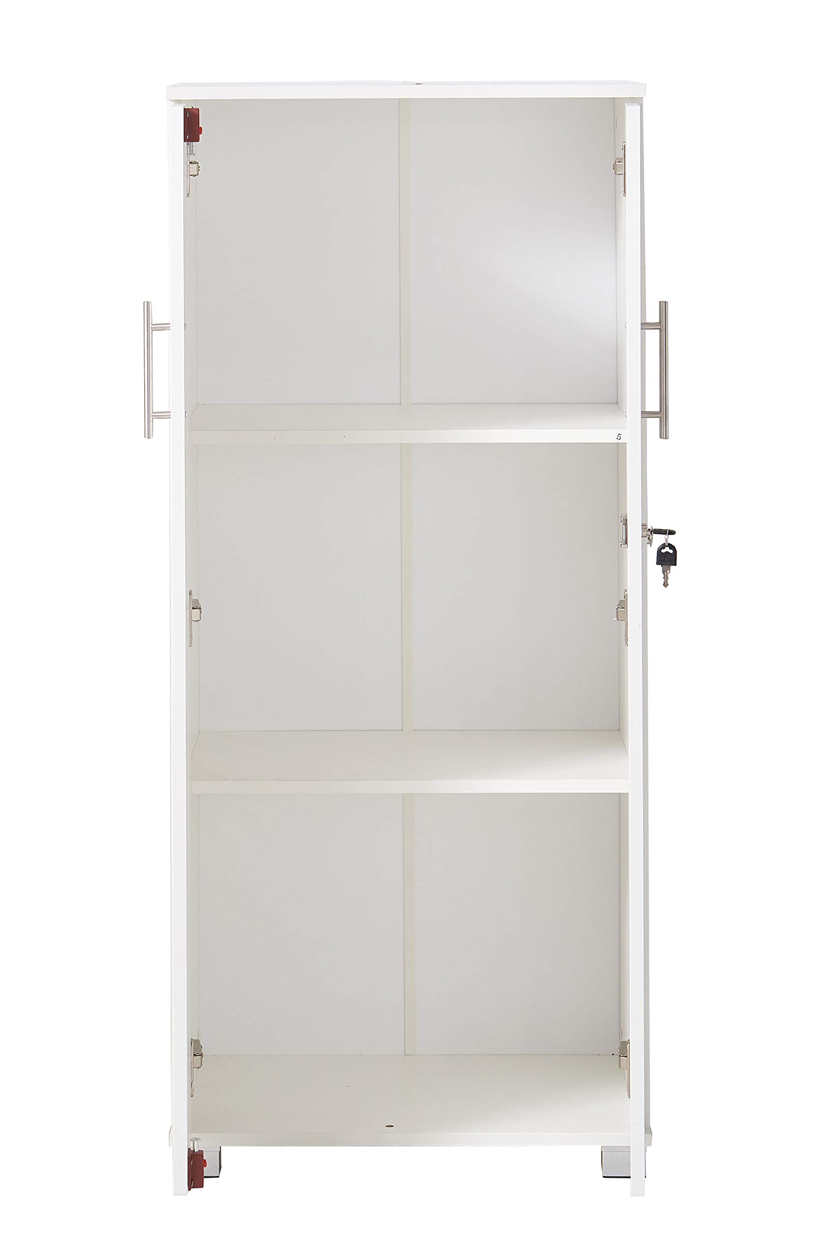 MMT Furniture Designs Ltd Office Storage Cabinet, 55cm x 35cm x 125cm, White