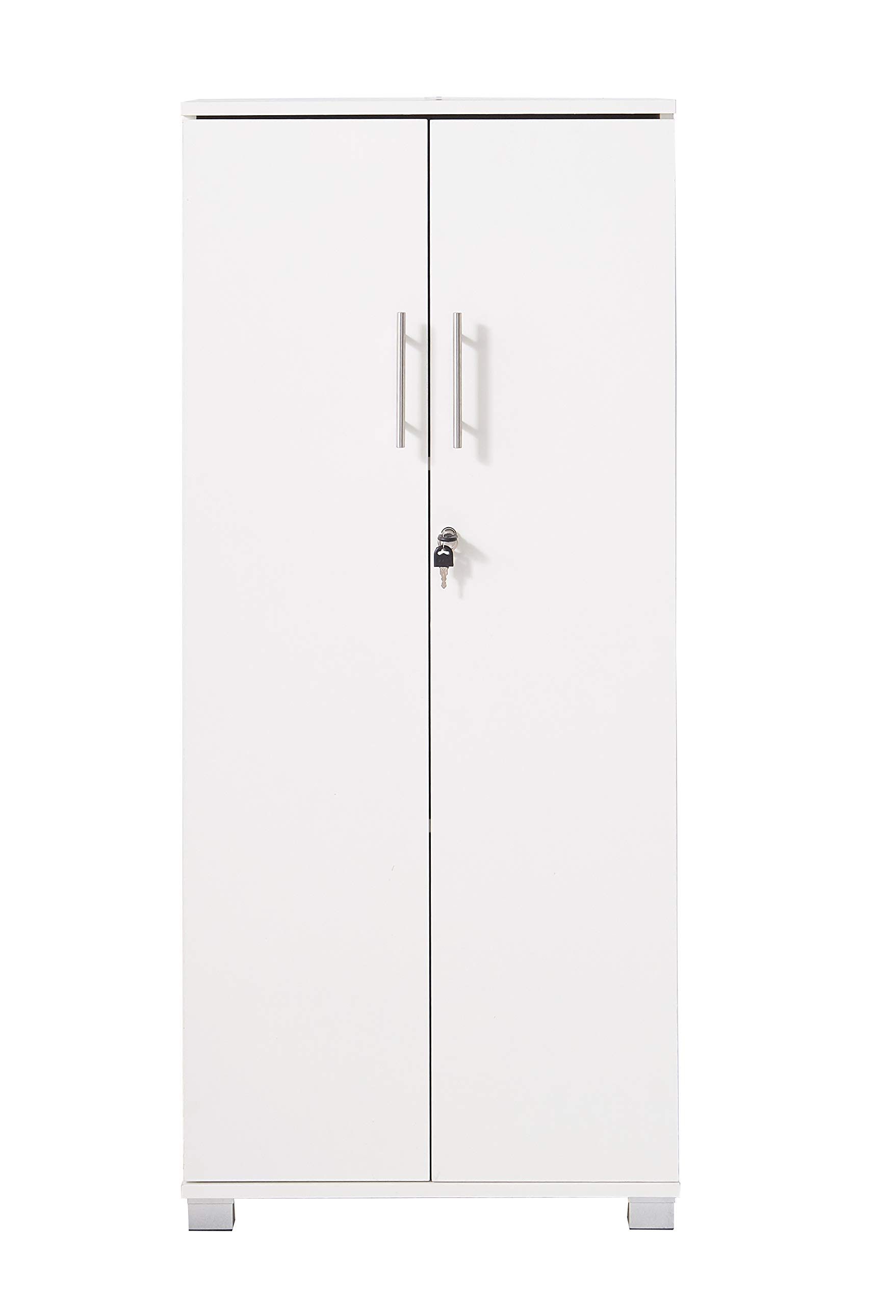 MMT Furniture Designs Ltd Office Storage Cabinet, 55cm x 35cm x 125cm, White