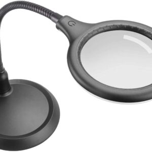 nomiou Magnifying Glass Lamp,5X Magnifier LED Light and Flexible Neck,Magnifying Lamp USB Powered,Perfect for Reading,Hobbies,Task Crafts or Workbench