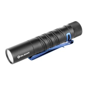 olight i5t eos 300 lumens slim edc flashlight dual-output for camping and hiking, tail switch flashlight with beam distance 196ft, powered by single aa battery, black