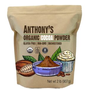 Anthony's Organic Cocoa Powder, 2 lb, Gluten Free, Non GMO