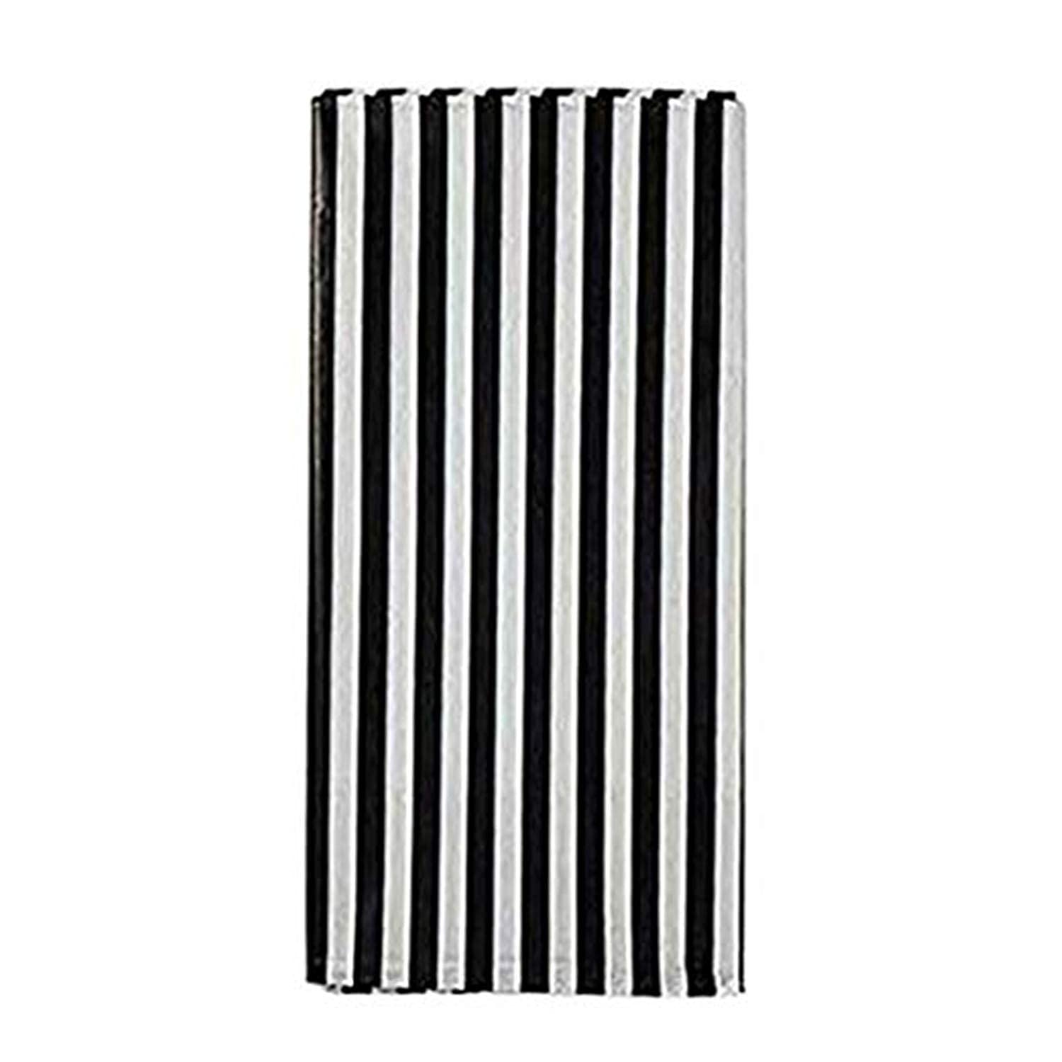 2 Pcs Disposable Black White Stripe Plastic Tablecloth, 108 Inch x 54 Inch Ractangle Tablecover, for Party, Dance and Picnic (2pcs- Black White Stripe)