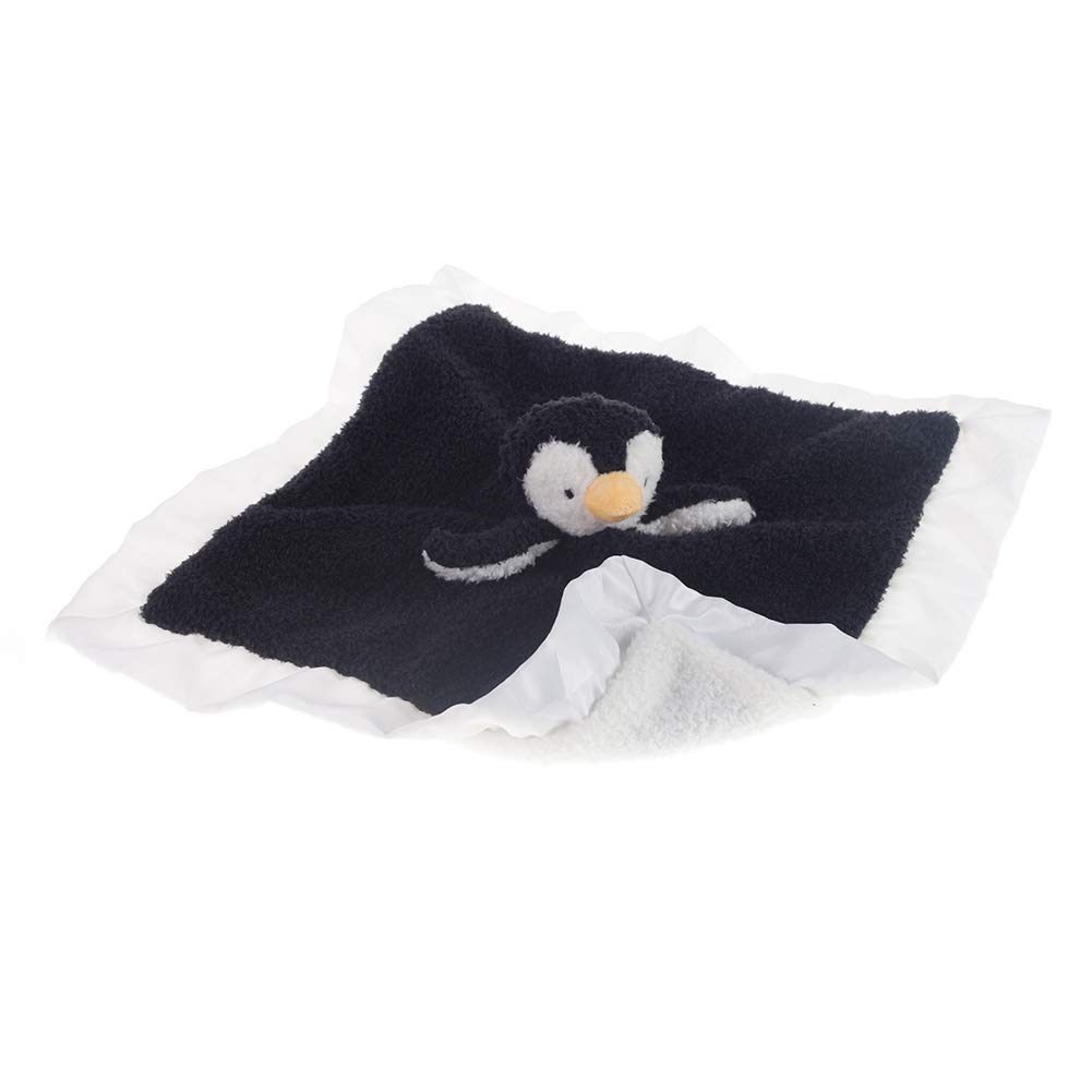 Apricot Lamb Stuffed Animals Soft Security Blanket Black Penguin Infant Nursery Character Blanket Luxury Snuggler Plush(Black Penguin, 14 Inches)