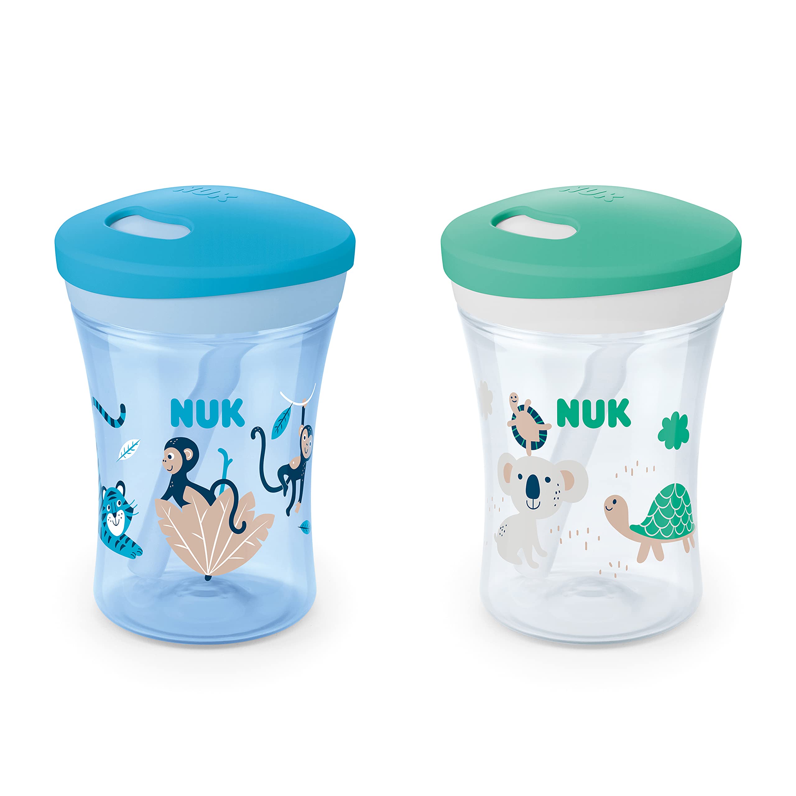 NUK Evolution Straw Cup, 8 oz,2 Count (Pack of 1), Colors may vary