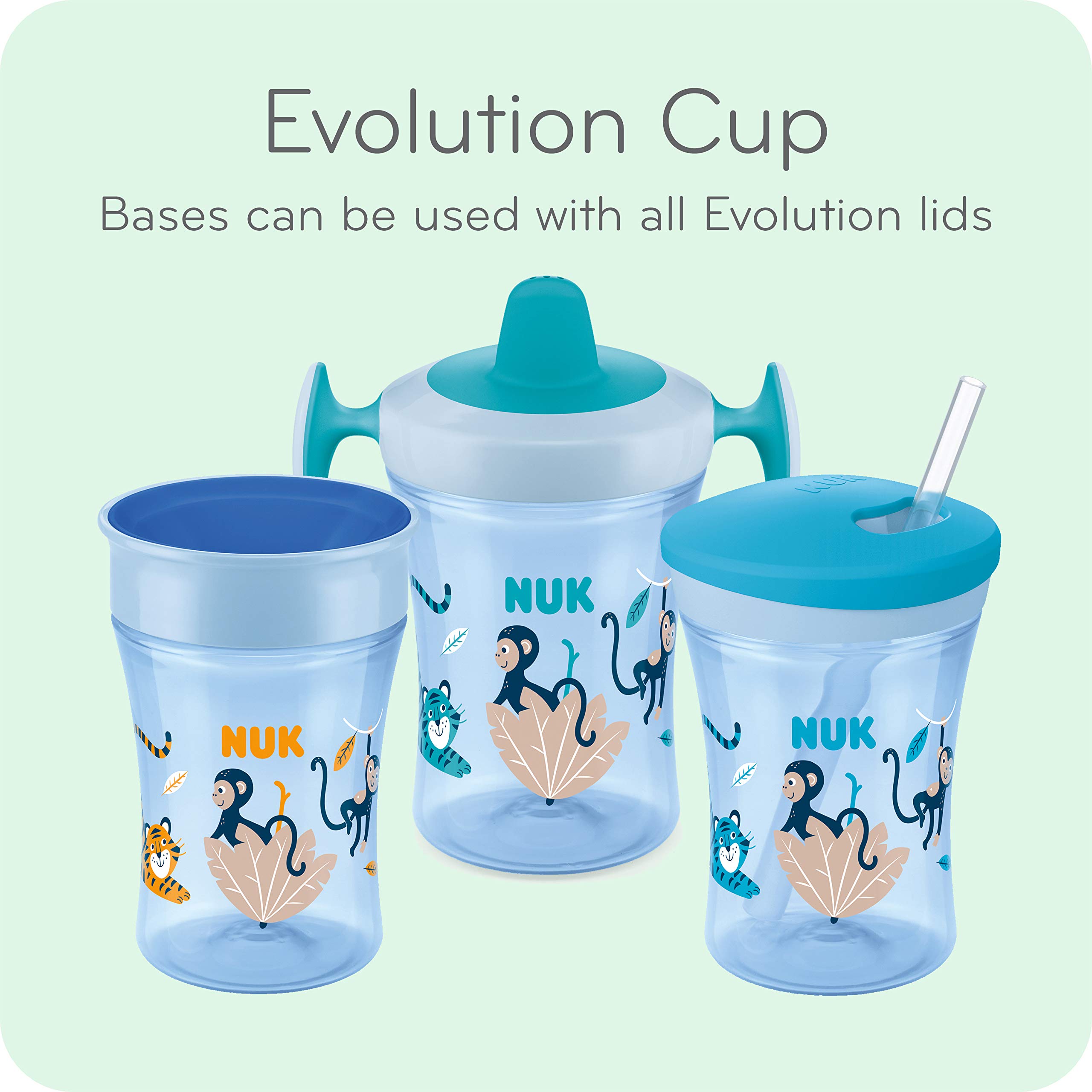 NUK Evolution Straw Cup, 8 oz,2 Count (Pack of 1), Colors may vary