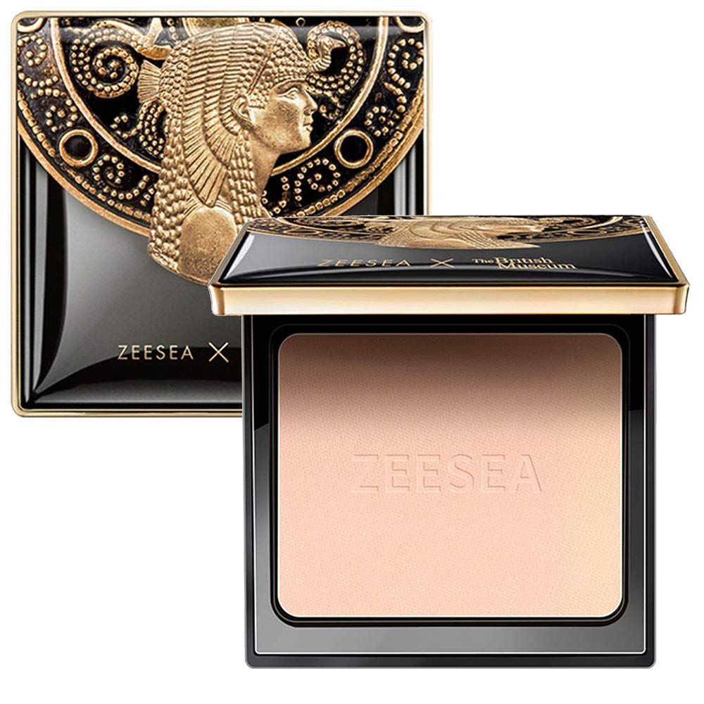 ZEESEA Pressed Powder The British Museum Egypt Series Long Lasting Oil Control Facial Finishing Brighten Setting Powder Multi-use Foundation (#02 Natural Beige)