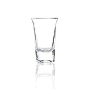 burns glass flared tequila glasses, heavy base shot glass set, 1 oz. (set of 6)