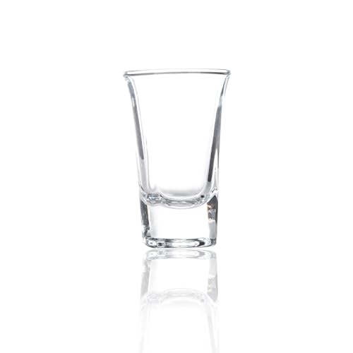 Burns Glass Flared Tequila Glasses, Heavy Base Shot Glass Set, 1 Oz. (Set of 6)