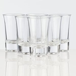 Burns Glass Flared Tequila Glasses, Heavy Base Shot Glass Set, 1 Oz. (Set of 6)