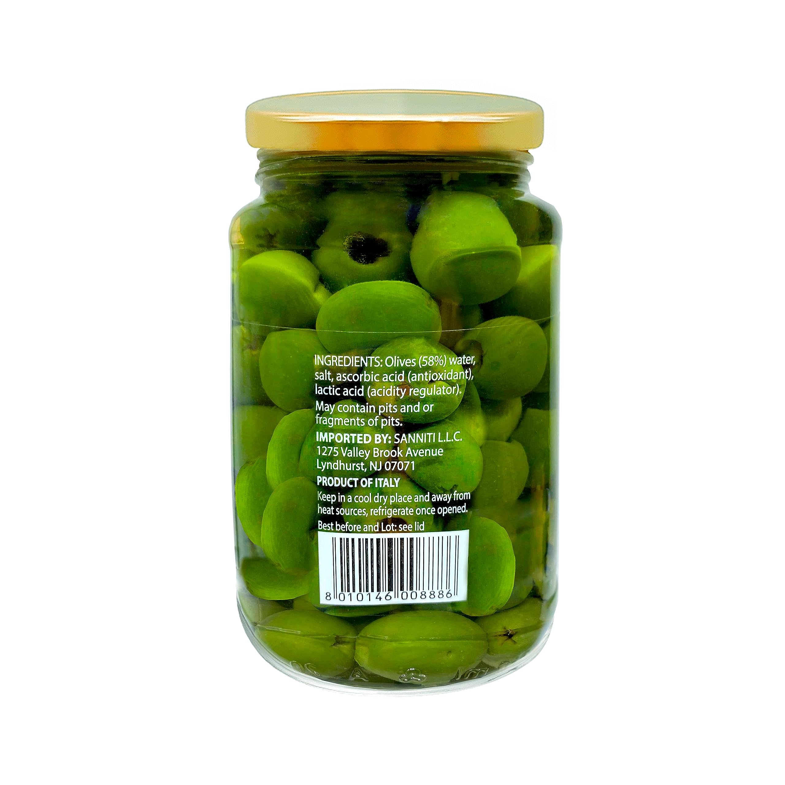 Sanniti Pitted Castelvetrano Olives - 19 Ounce Jar