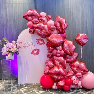 KatchOn, Red Lip Balloons Set - Large 30 Inch, Pack of 4 | Kiss Balloons Decorations | Lips Balloon, Galentines Day Balloons | Red Valentines Balloons | Lip Balloon for Galentines Day Decorations