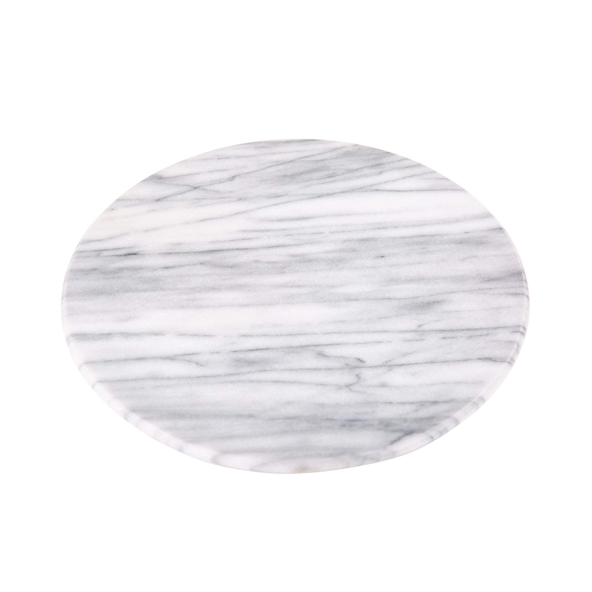 White Marble Lazy Susan 12 Inch Kitchen Turntable - Spice Organizer for Countertops and Cabinets