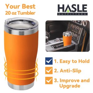 HASLE OUTFITTERS 20 oz Tumbler Bulk, Stainless Steel Tumblers with Lid, Vacuum Insulated Tumbler, Double Wall Powder Coated Cup, coffee mugs, Orange, 1 Pack