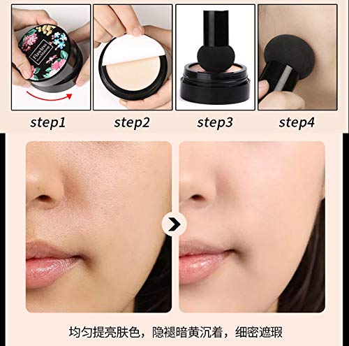 nvyue Mushroom Head Air Cushion CC Cream Natural Mushroom Head Foundation,Moisturizing BB Cream Makeup Long Lasting Matte Concealer Even Skin Tone Makeup Base Prime(Natural)