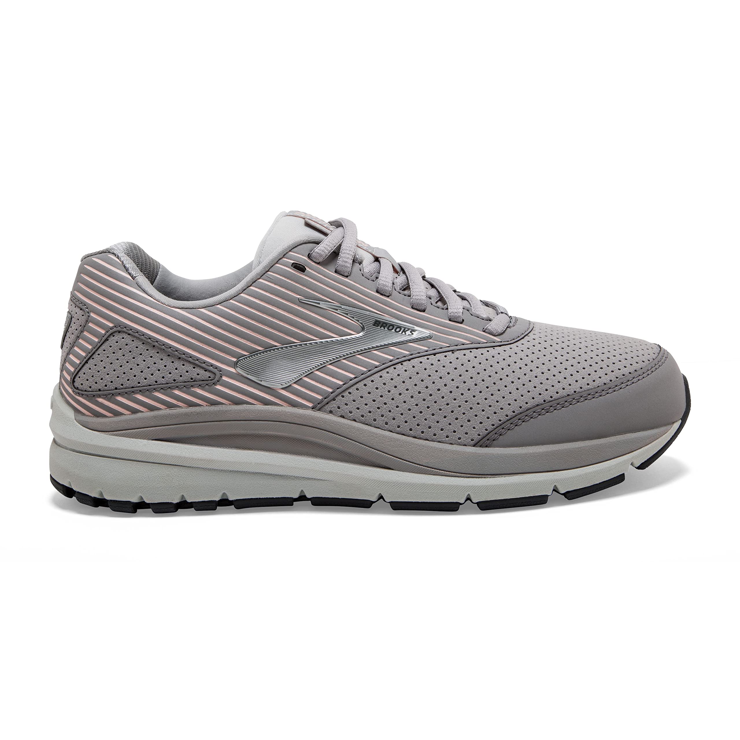 Brooks Women's Addiction Walker Suede Walking Shoe - Alloy/Oyster/Peach - 8.5 Wide