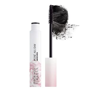 physicians formula rosé all day mascara black volumizing, hypoallergenic, conditioning, nourishing, lifting, lengthening, dermatologist approved