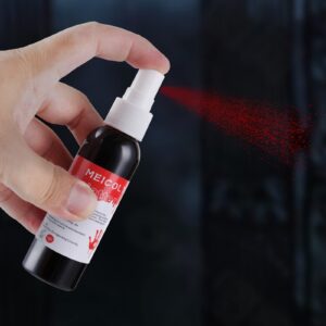 MEICOLY SFX Makeup Kit Scars Wax, Fake Blood Spray(2.1Oz) Halloween Special Effect Wound Modeling Skin Wax(1.67Oz) with Spatula, Black Stipple Sponge, Coagulated Blood Gel(1.06Oz),5ml Castor Sealer,02