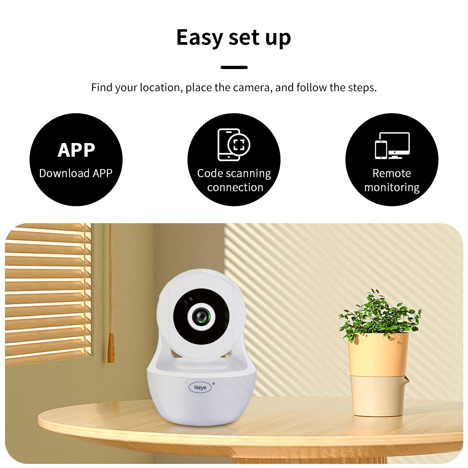 WiFi Security Home Camera，Baby Monitor Wireless IP Camera with Night Vision Two Way Audio Cloud Storage， Supports 5G WiFi，up to 128GB（White） Indoor Camera