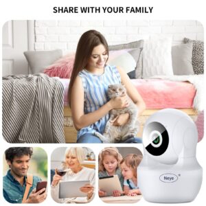 WiFi Security Home Camera，Baby Monitor Wireless IP Camera with Night Vision Two Way Audio Cloud Storage， Supports 5G WiFi，up to 128GB（White） Indoor Camera