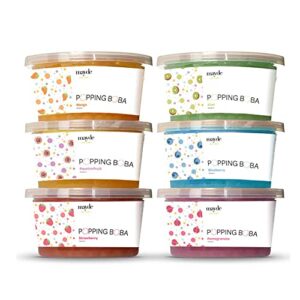 mayde 6-flavor popping boba pearls party kit (6-pack, 490 grams)