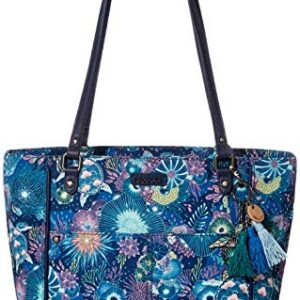 Sakroots womens Bag in Eco-twill, Large & Roomy With Zip Closure, Sustainable Durable Design, Lining Made fro tote, Royal Blue Seascape, One Size US