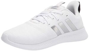 adidas womens puremotion wide shoes, white/silver metallic, 11 w us