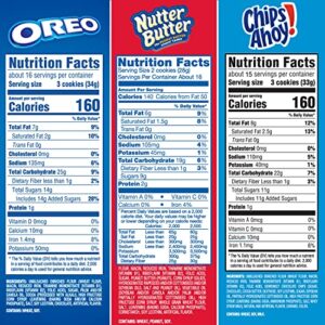 OREO, CHIPS AHOY! & Nutter Butter Cookies Variety Pack, Family Size, 3 Packs