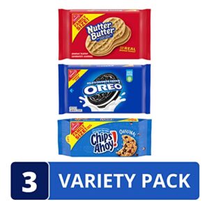 OREO, CHIPS AHOY! & Nutter Butter Cookies Variety Pack, Family Size, 3 Packs