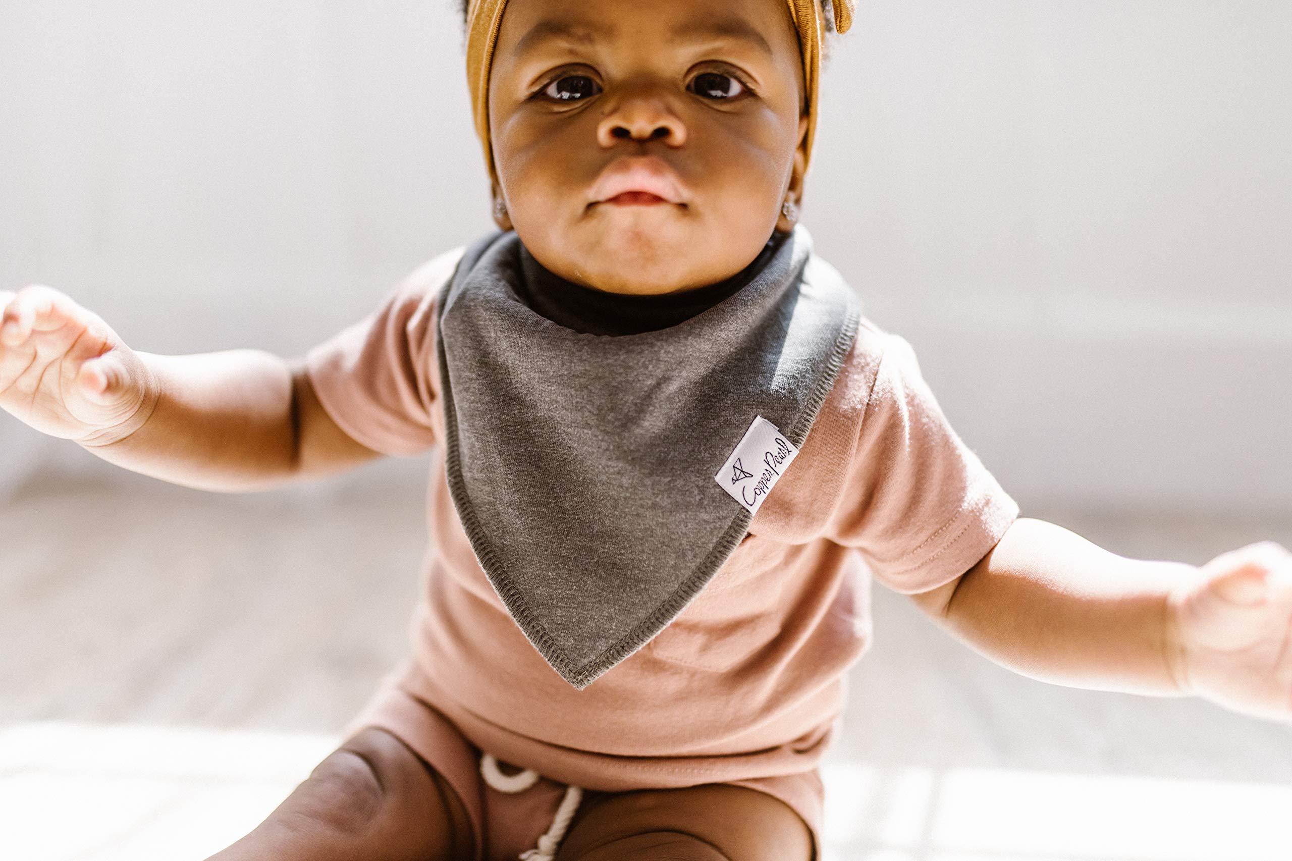 Copper Pearl Baby Bandana Drool Bibs for Drooling and Teething 4 Pack Gift Set “Lennon