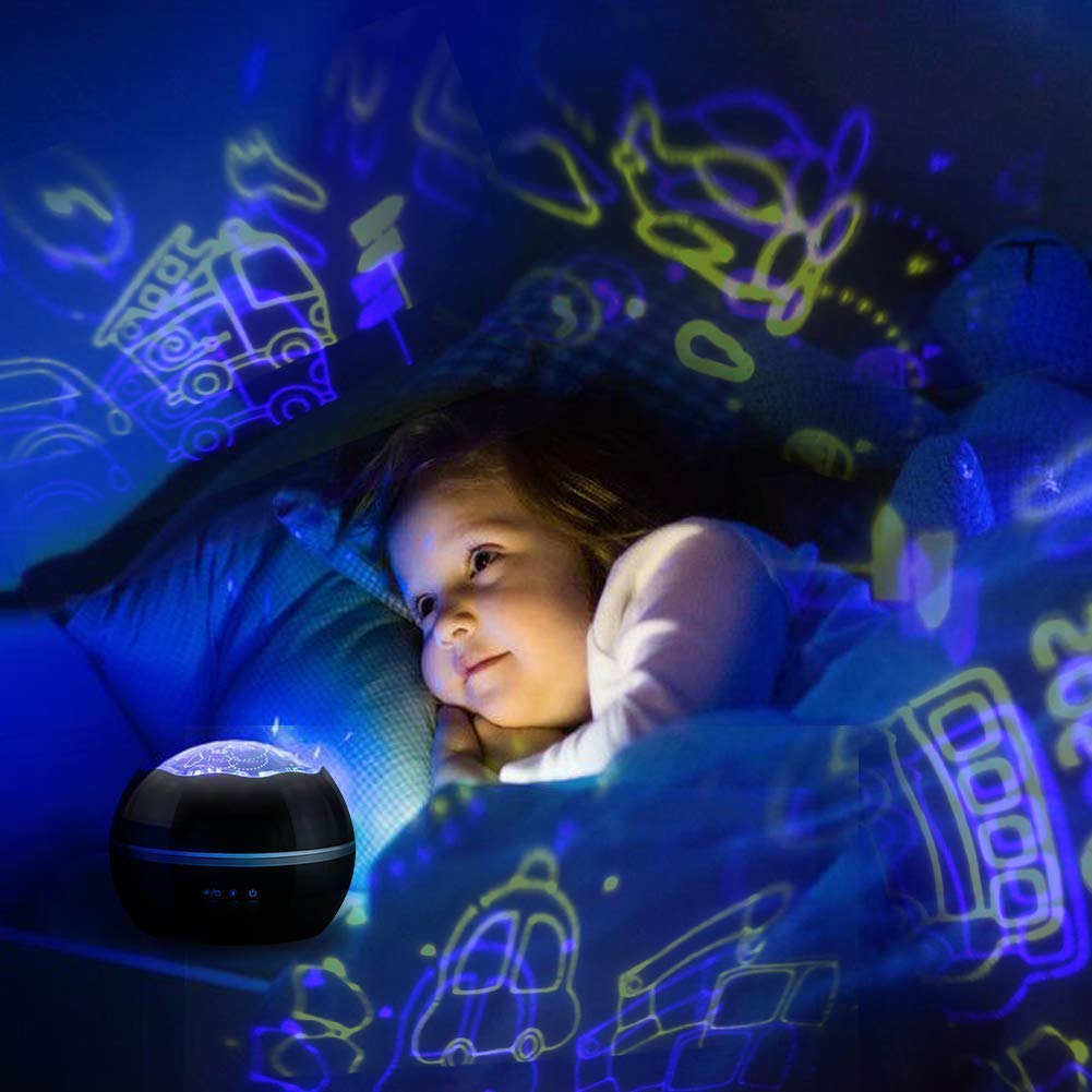 DQMOON Dinosaur Night Light for Kids, Projector with 8 Colors, 360 Rotation, Safe Materials, Ideal Birthday Gift