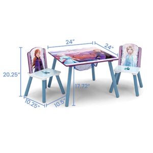 Delta Children Kids Table and Chair Set With Storage (2 Chairs Included) - Ideal for Arts & Crafts, Snack Time, Homeschooling, Homework & More, Disney Frozen II